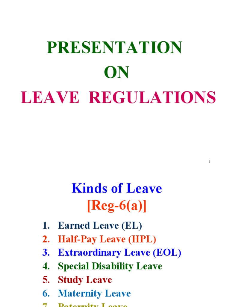 Presentation ON: Leave Regulations | PDF | Parental Leave