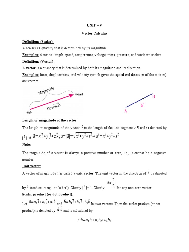 Vector Calculus Pdf Euclidean Vector Mathematical Analysis