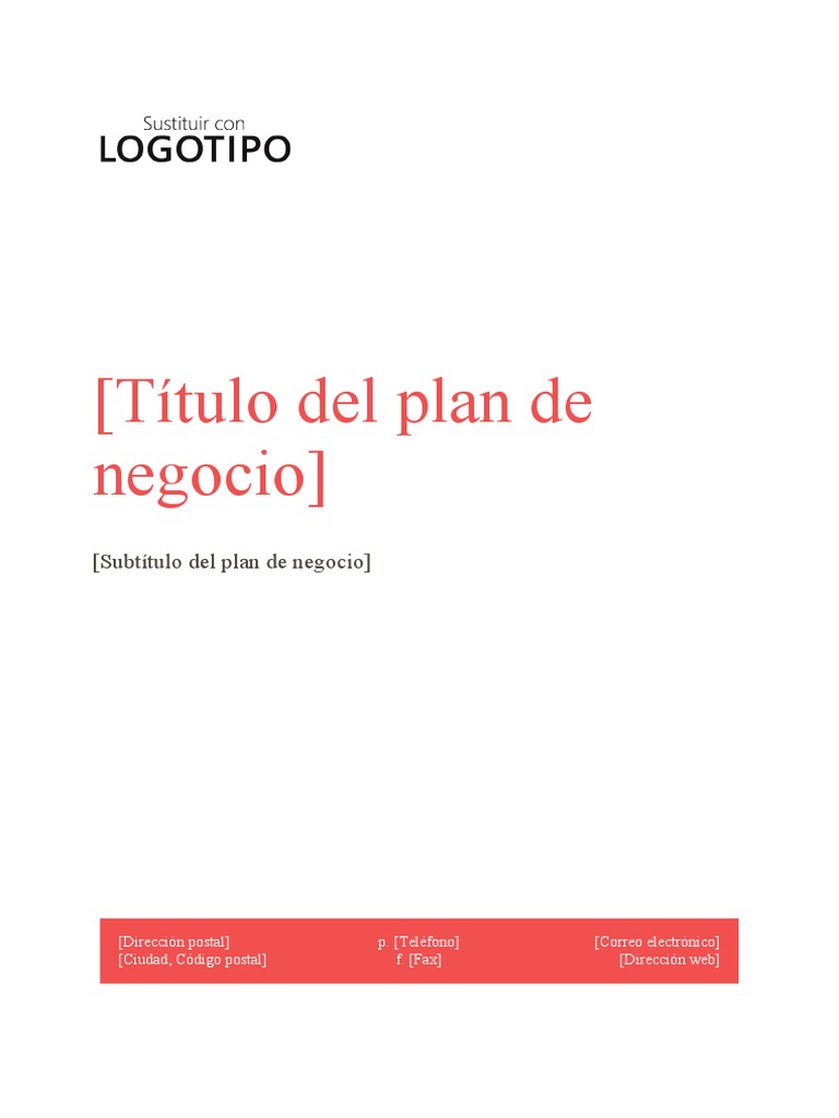 Modelo Plan de Negocios | PDF | Presupuesto | Contabilidad