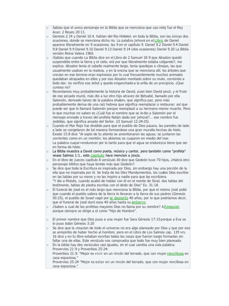 Sabias Que El Unico Personaje en La Biblia Que Se Menciona Que Uso ...