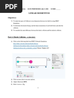 Conservation of Linear Momentum Lab | PDF | Collision | Momentum