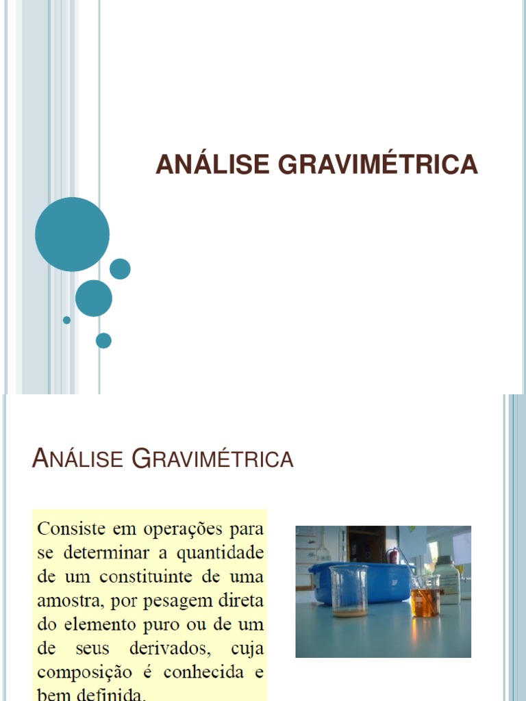 Analise Gravimetrica-Aula 2 | PDF | Ciências Físicas | Química