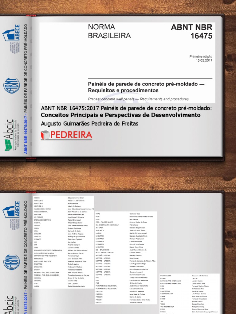 ABNT NBR 16475:2017 Painéis de Parede de Concreto Pré-Moldado ...