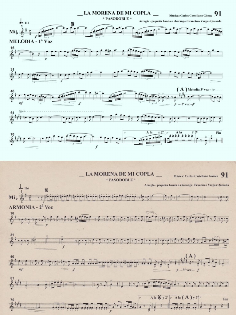 La Morena de Mi Copla Saxo | PDF