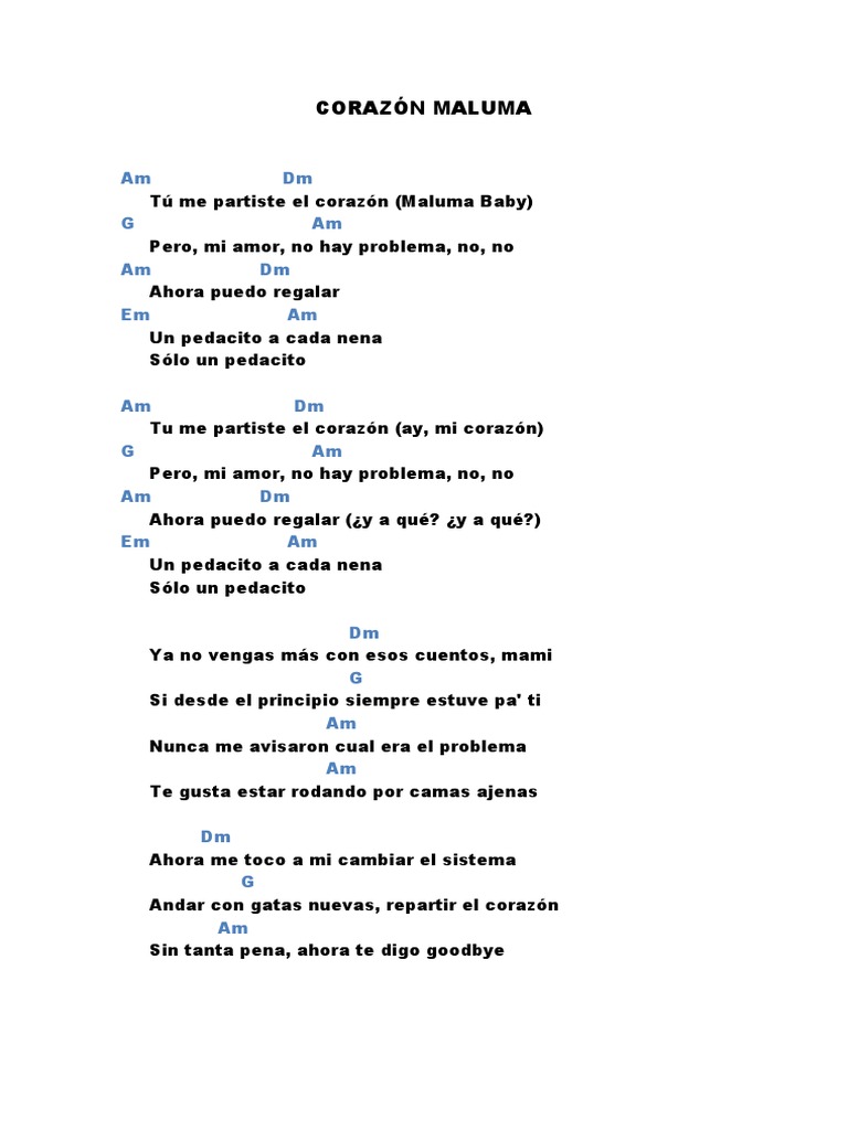 01 Corazón Maluma | PDF | Poesía