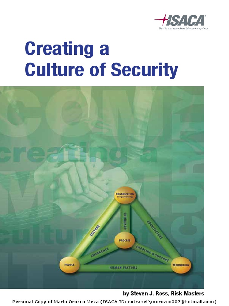 Creating A Culture of Security WCCS 3may2011 | PDF | Organizational ...