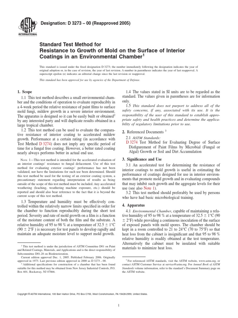 Astm D3273 | PDF | Mold | Soil