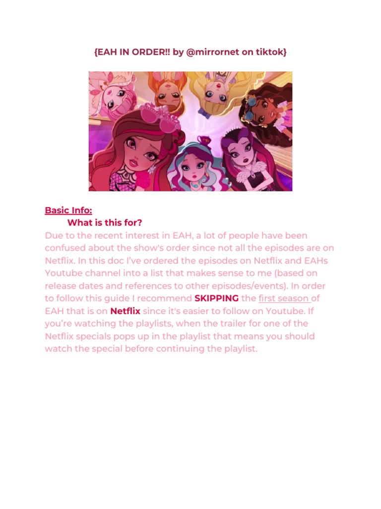 Ever After High in Order | PDF