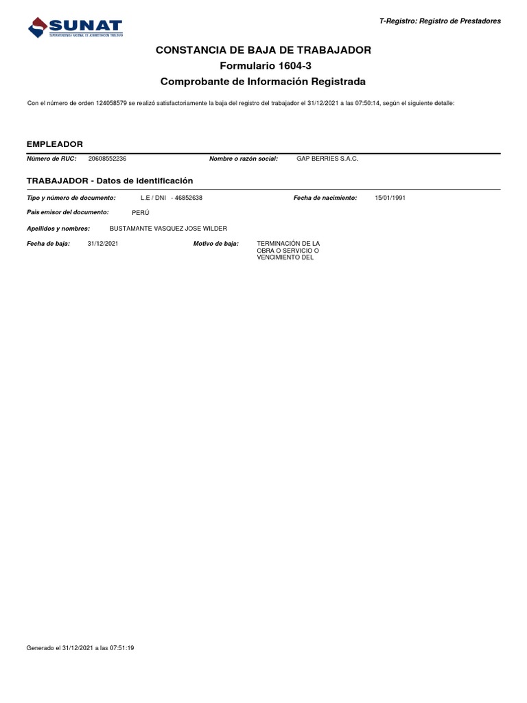 Bustamante Vasquez Jose Wilder Nuevo | PDF