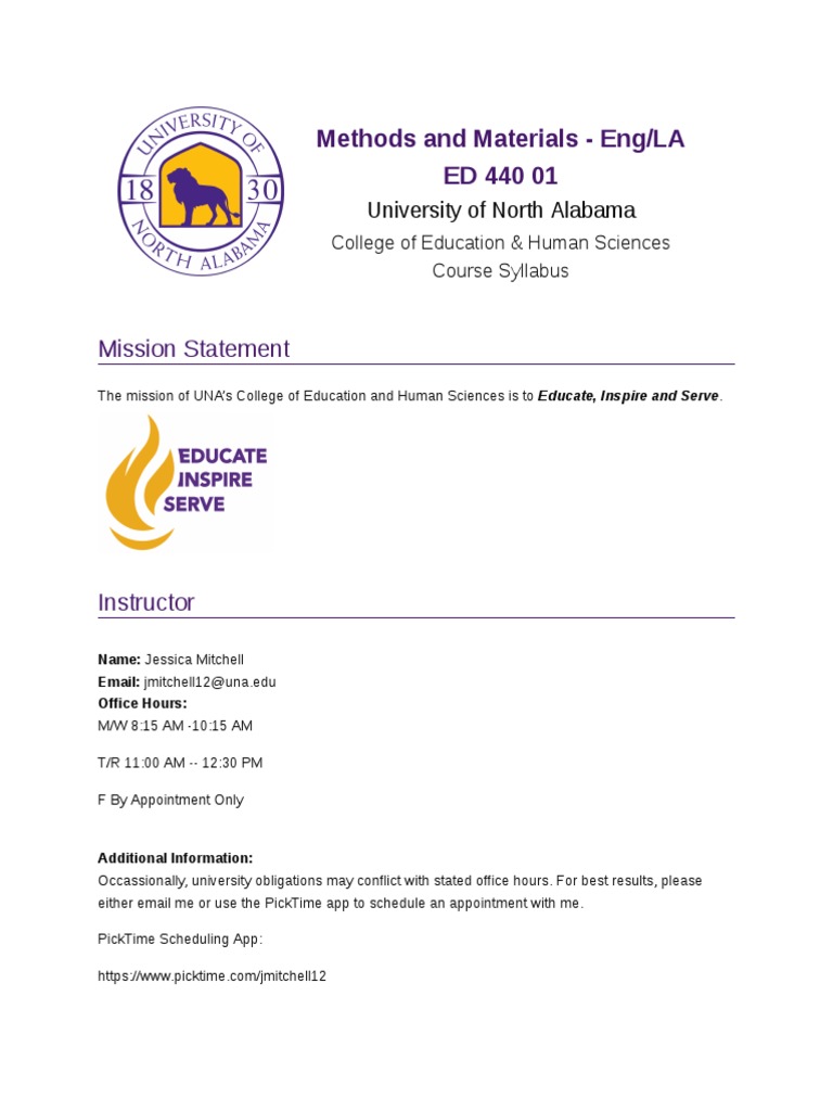 Methods and Materials - Eng/LA ED 440 01: Mission Statement | PDF ...