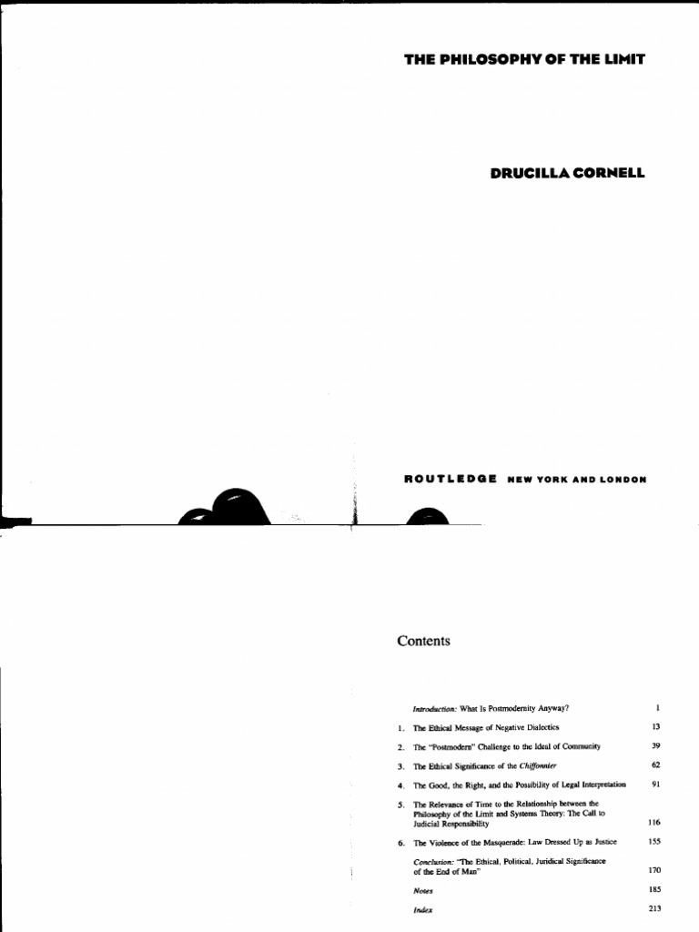 Drucilla Cornell The Philosophy of The Limit | PDF