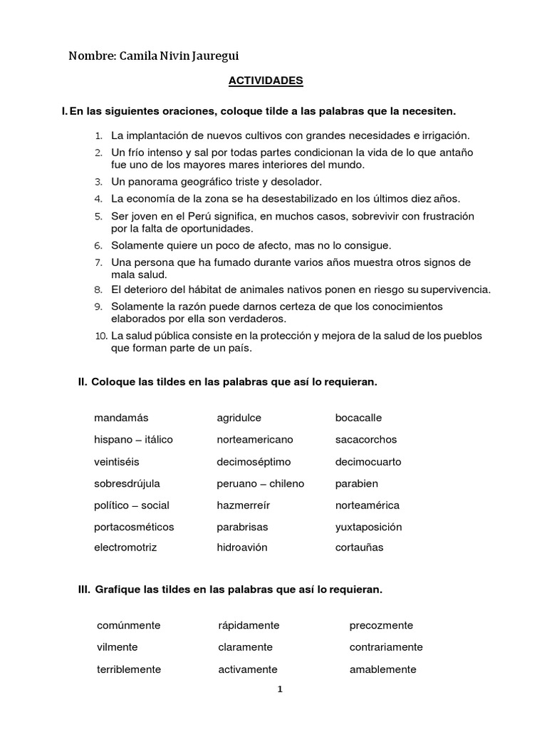 Actividad Ortografía PDN | PDF | Voz humana | Lingüística