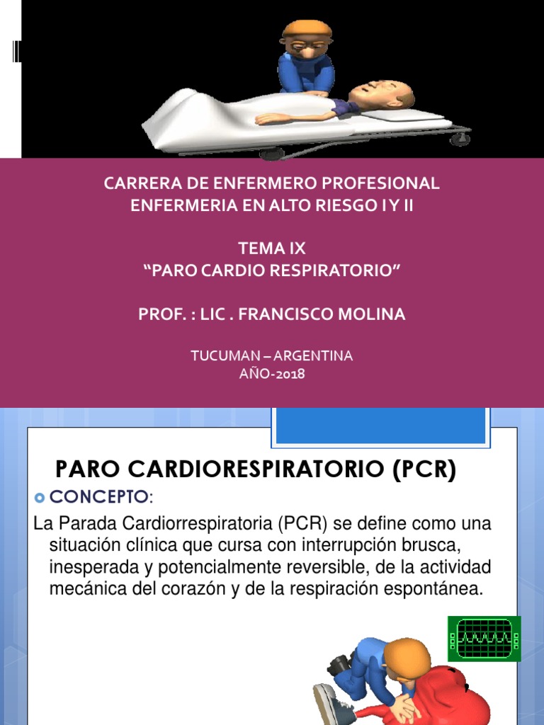 Tema 9 Paro Card Resp Alto Riesgo | PDF | Reanimación cardiopulmonar | Paro cardíaco