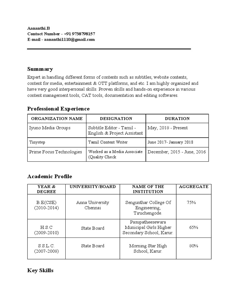 Aananthi.B Contact Number - +91 9738798157 | Download Free PDF | Computing | Communication