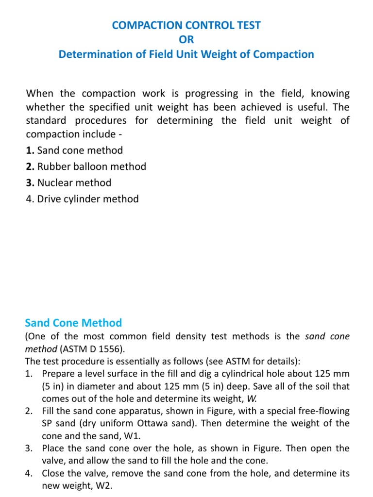 Determining Field Compaction: A Comparison of Standard Density Test ...