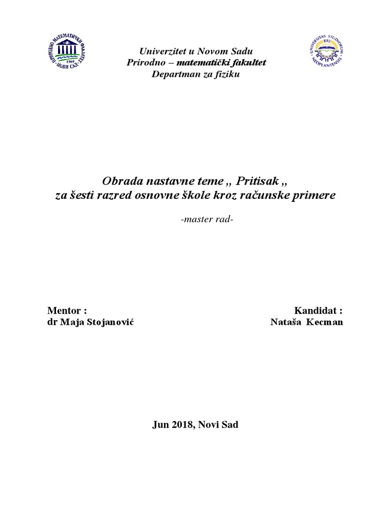 Natasa Kecman - Master Rad (f1-) | PDF