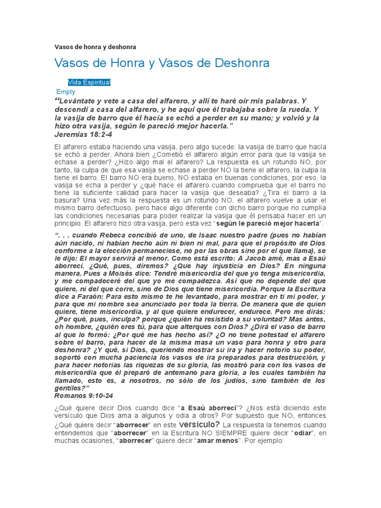 Vaso D Ehonra y Deshonra | PDF | Jacob | Rachel