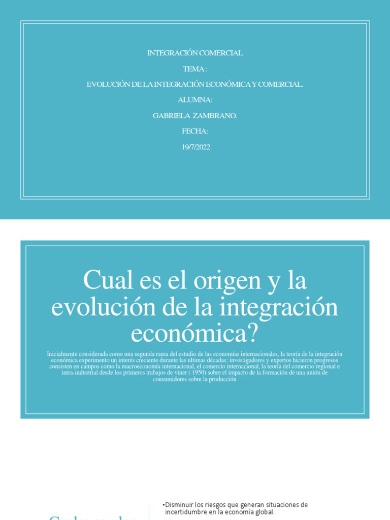 Evolución de La Integración Económica y Comercial | PDF | Política