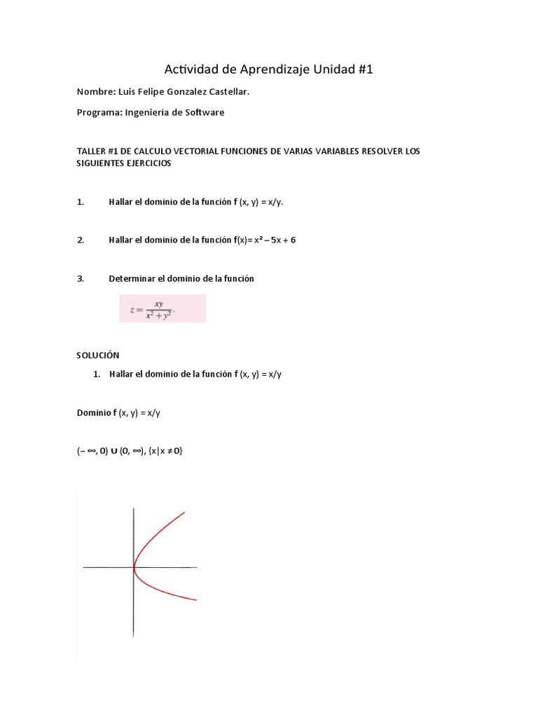 Actividad de Aprendizaje #1 - Cálculo Vectorial - German Castro | PDF