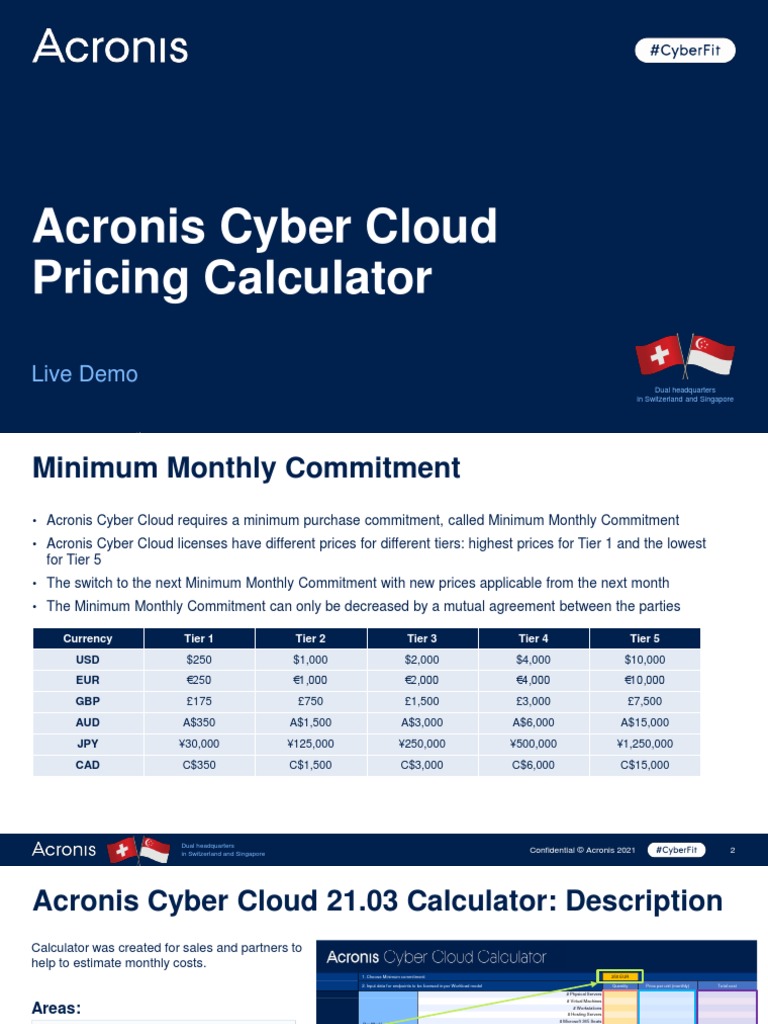 Acronis Cyber Cloud Pricing Calculator: Live Demo | PDF | Cloud ...
