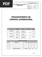 Procedimiento de Control Dimensional | PDF | Tolerancia de ingeniería | Mecanizado