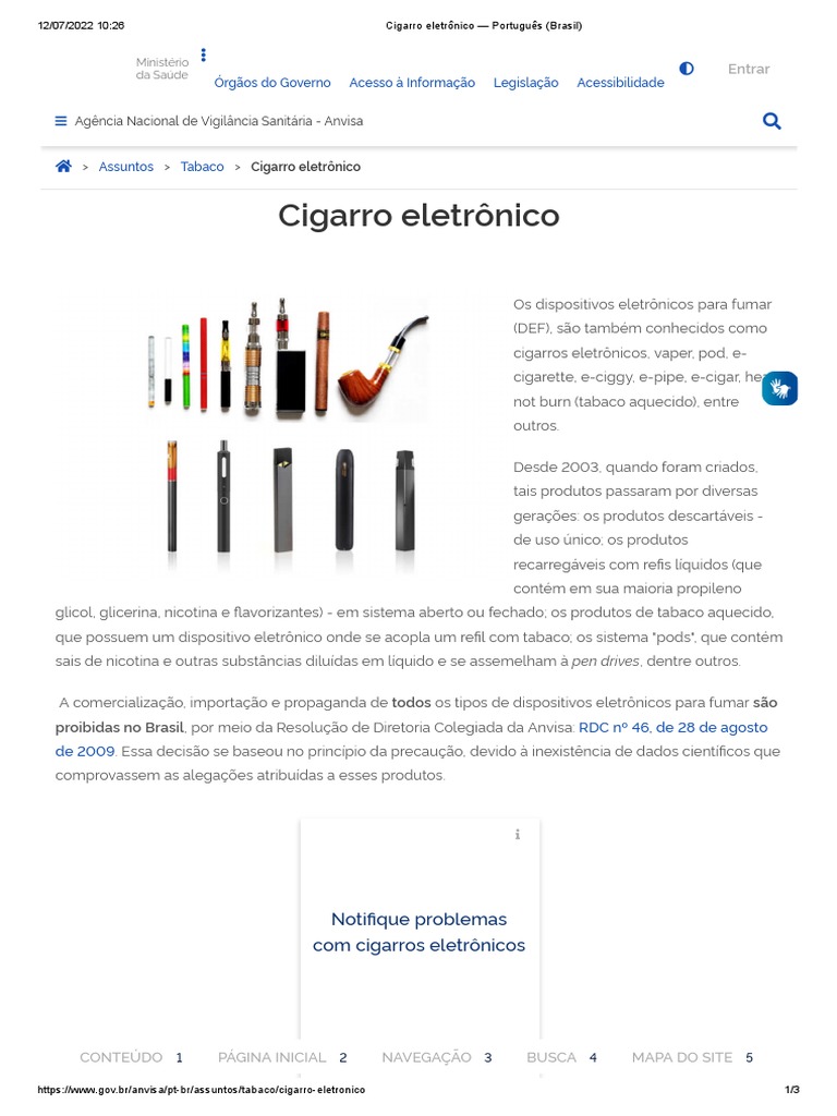 Ministerioda Saude Cigarro Eletrônico - Português (Brasil) | PDF ...