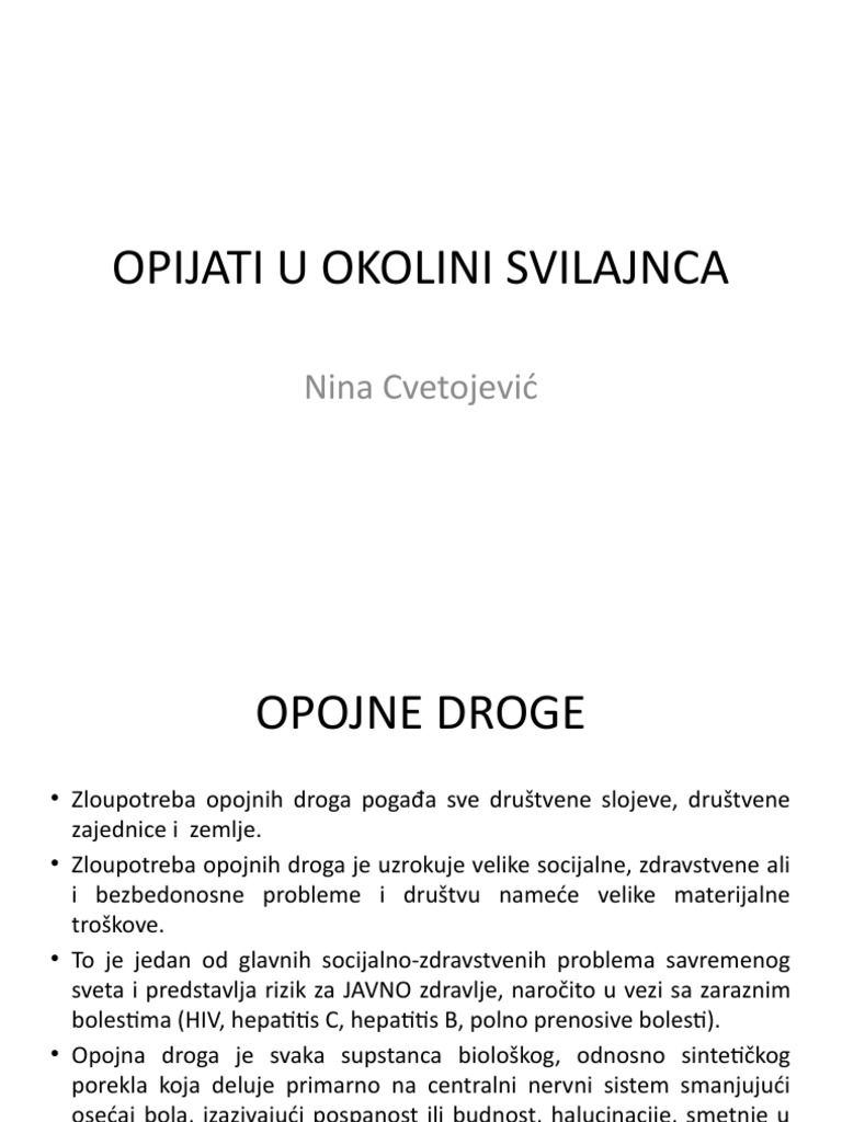 Opijati U Okolini Svilajnca | PDF