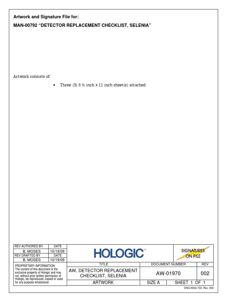 MAN-00792 Rev 002 Selenia Detector Replacement Checklist | PDF ...