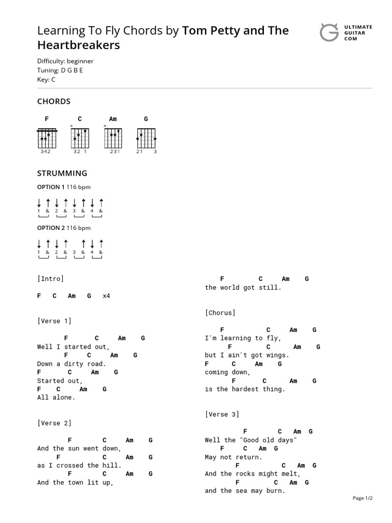 Tom Petty - Learning To Fly | PDF | Song Structure | Music Theory