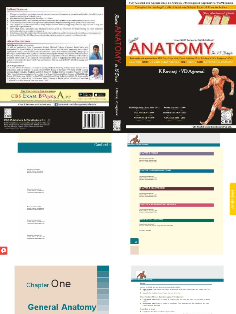 PDF Revise Anatomy in 15 Days K Raviraj VD Agrawal Compress | PDF | Bone | Joint