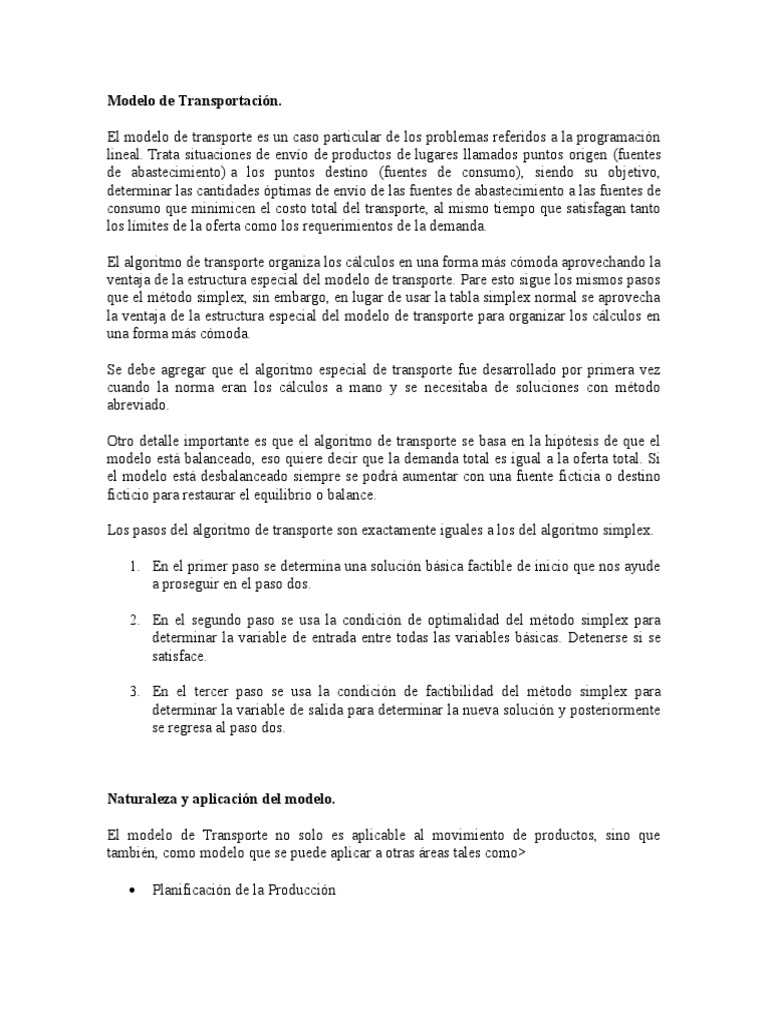 Optimización de Transporte Lineal | PDF | Programación lineal | Algoritmos
