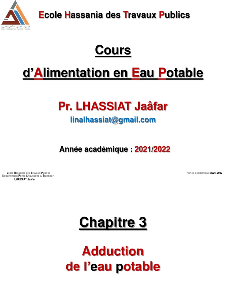 4 - Adduction de L'eau Potable | PDF | Pompe | Béton armé