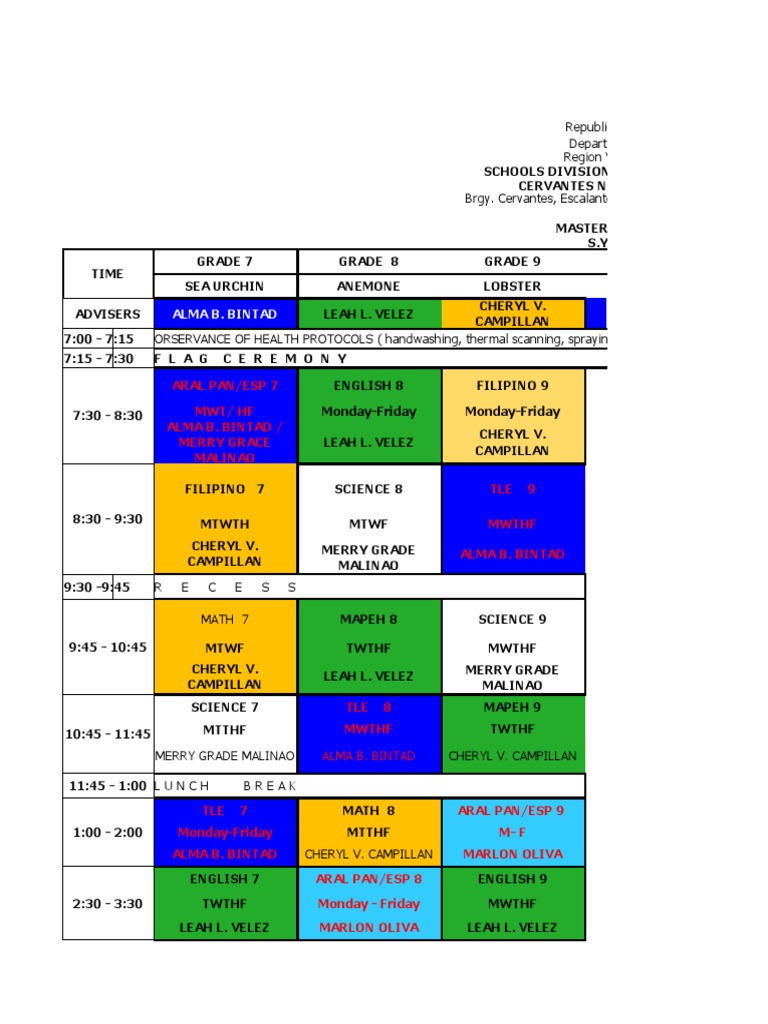 Jhs Shs Class Program 2022 2023 | PDF