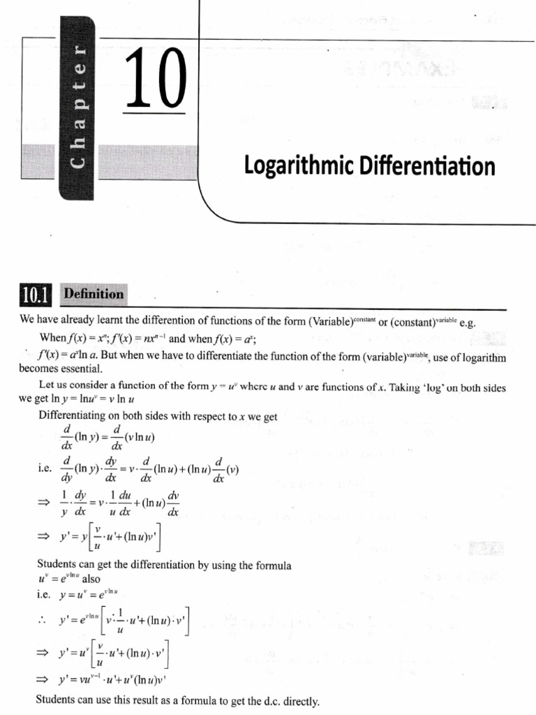 10-Logarithmic Differentiation | PDF