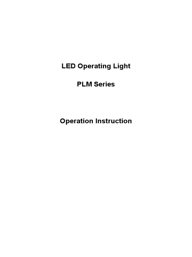 PLM LED Operating Light Instructions | PDF | Lighting | Camera