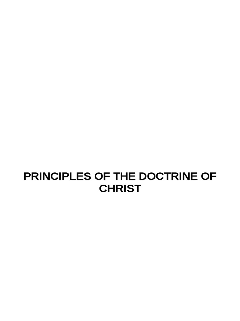 Principles of Christ's Doctrine Explained | PDF | Jesus | Baptism