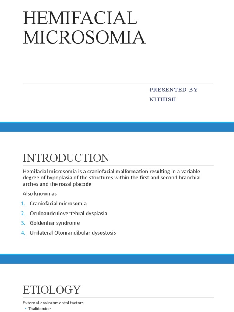 Overview of Hemifacial Microsomia | PDF | Ear | Medical Specialties