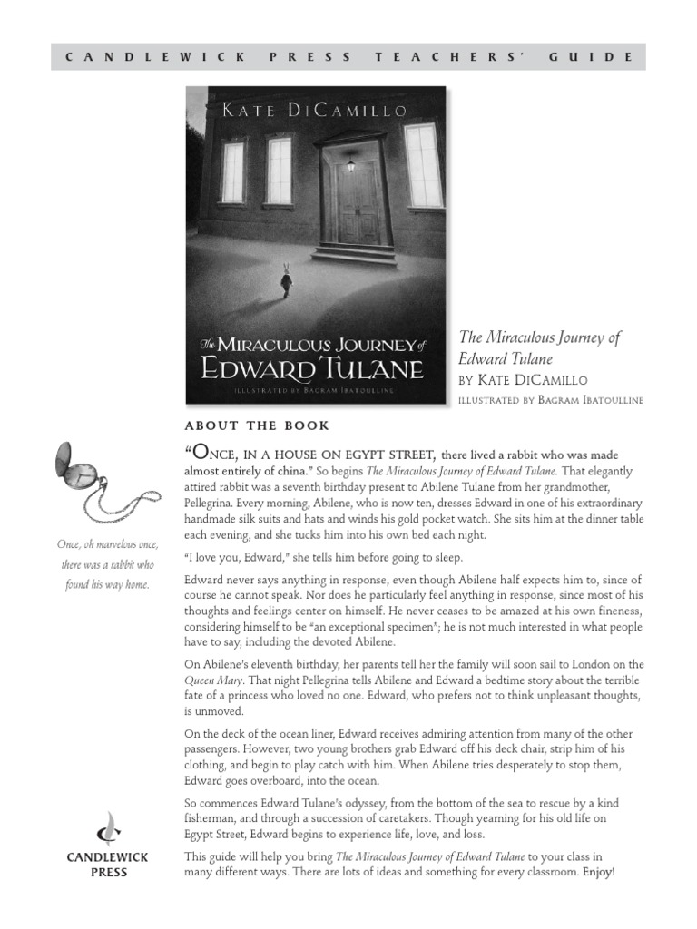 Candlewick Press Teachers' Guide: The Miraculous Journey of Edward ...
