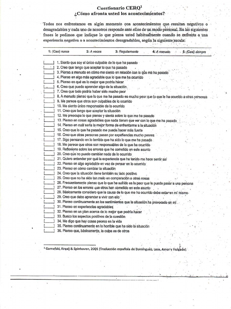 Cerq Cuestionario | PDF