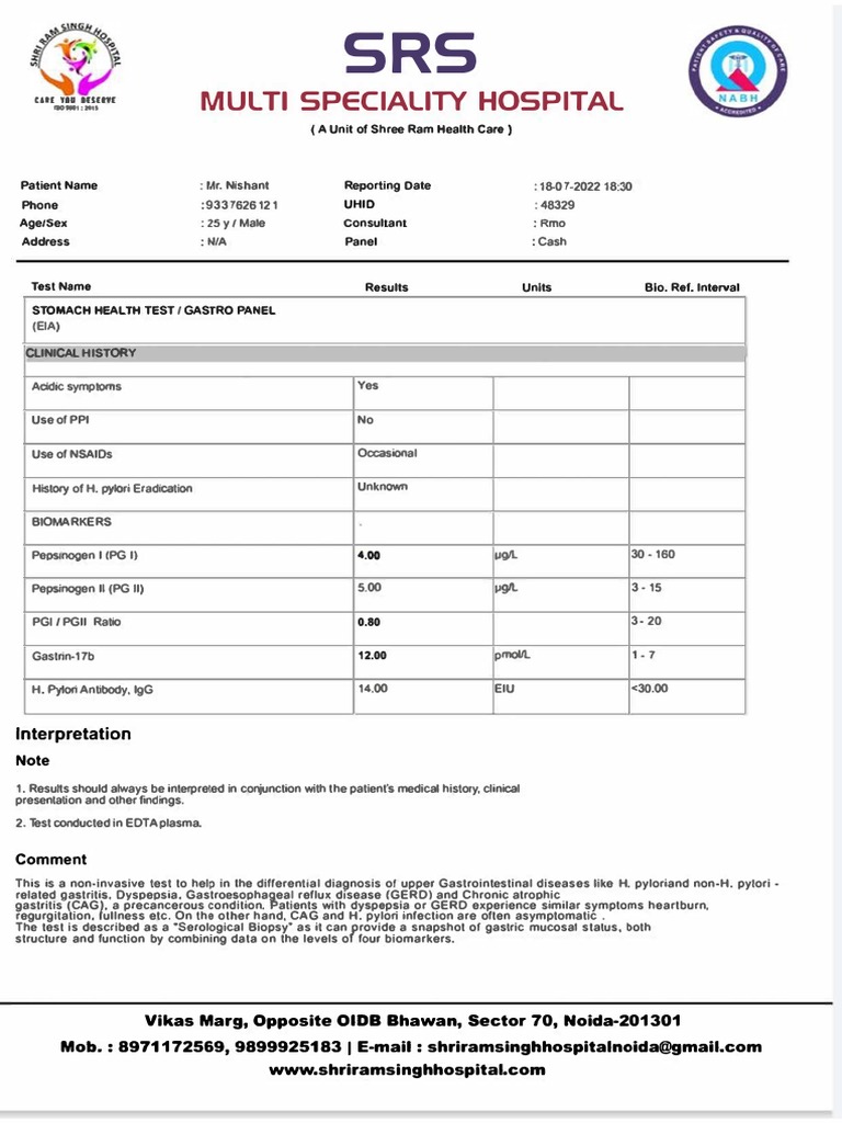 Multi Speciality Hospital: Mr. Nishant | PDF | Indigestion ...