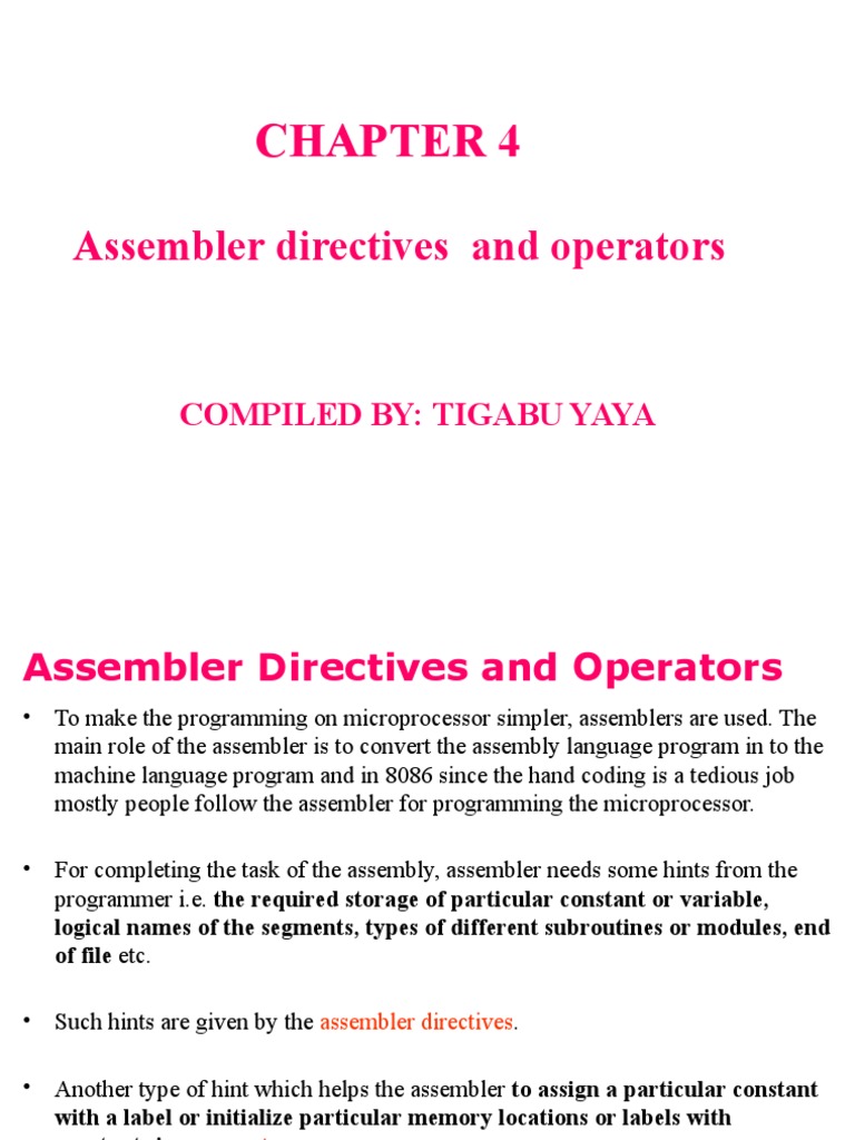 Chapter 4 | PDF | Assembly Language | Computer Program