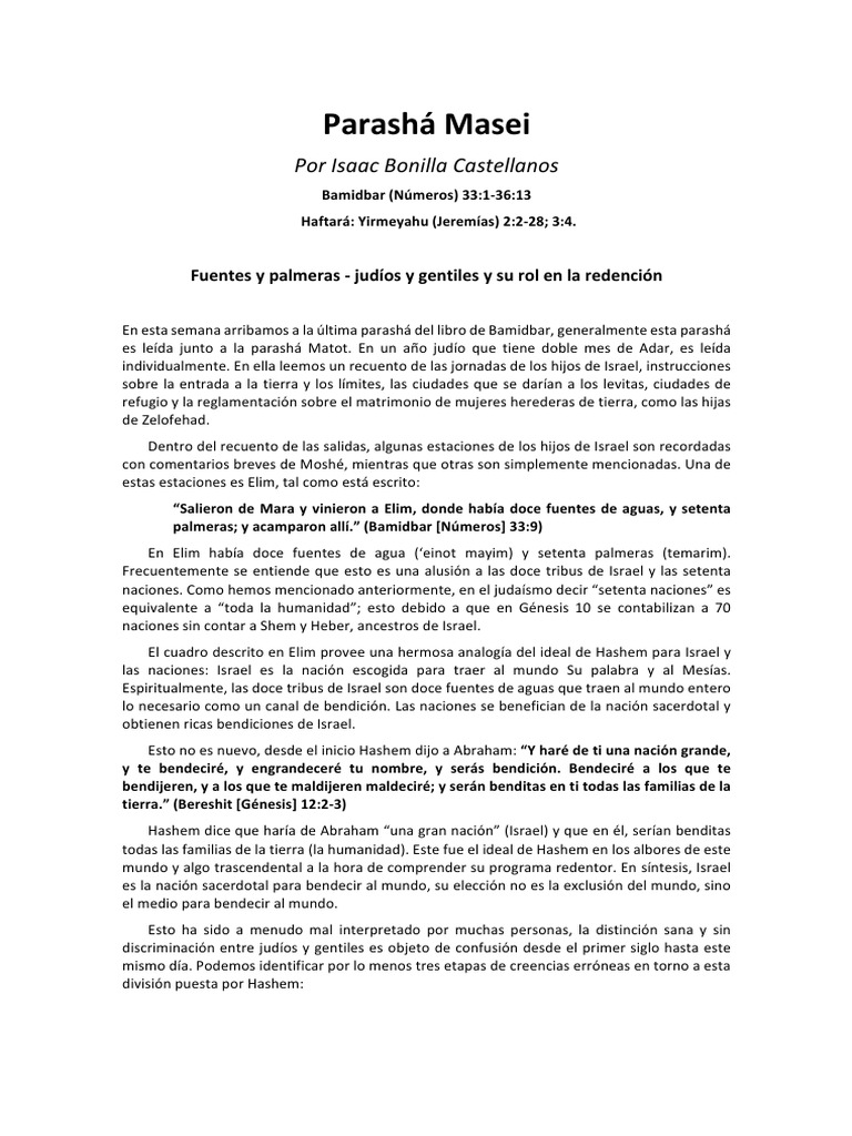 43 Parashá Masei | PDF | Mesías | Pablo el apóstol
