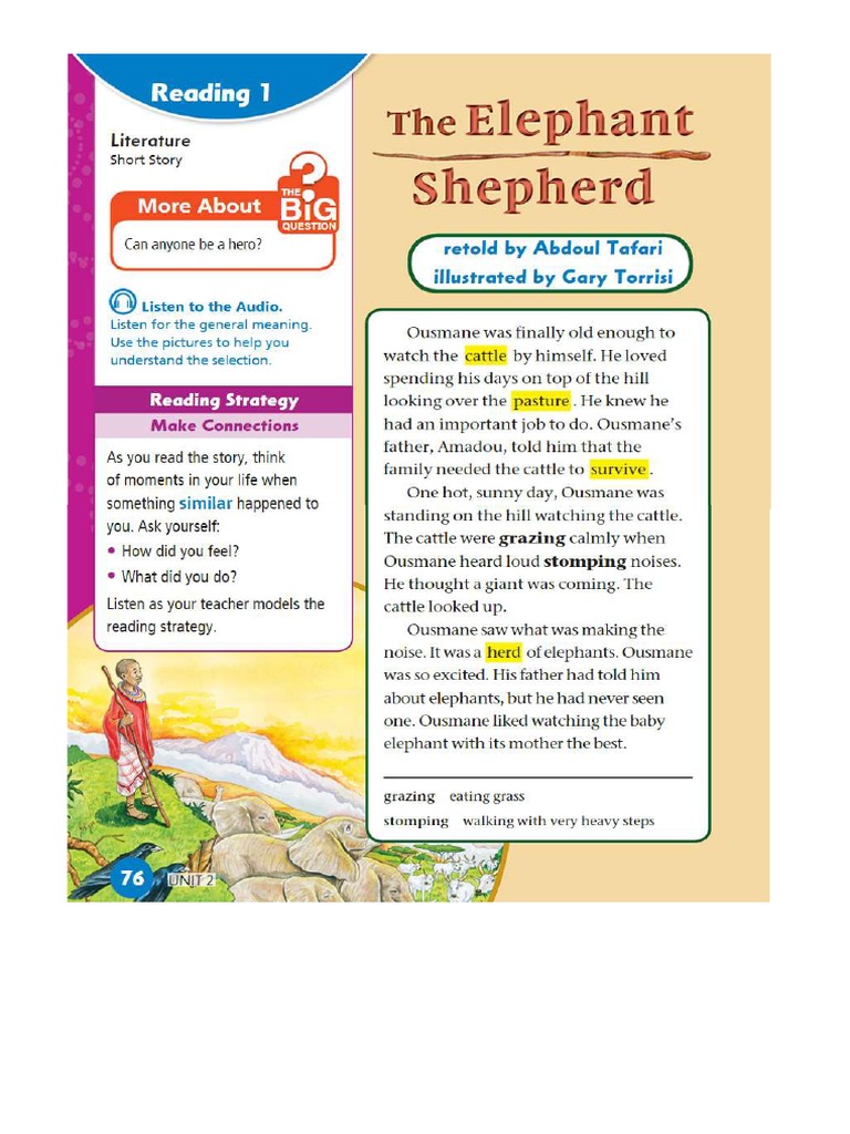 Reading - The Elephant Shepherd | PDF