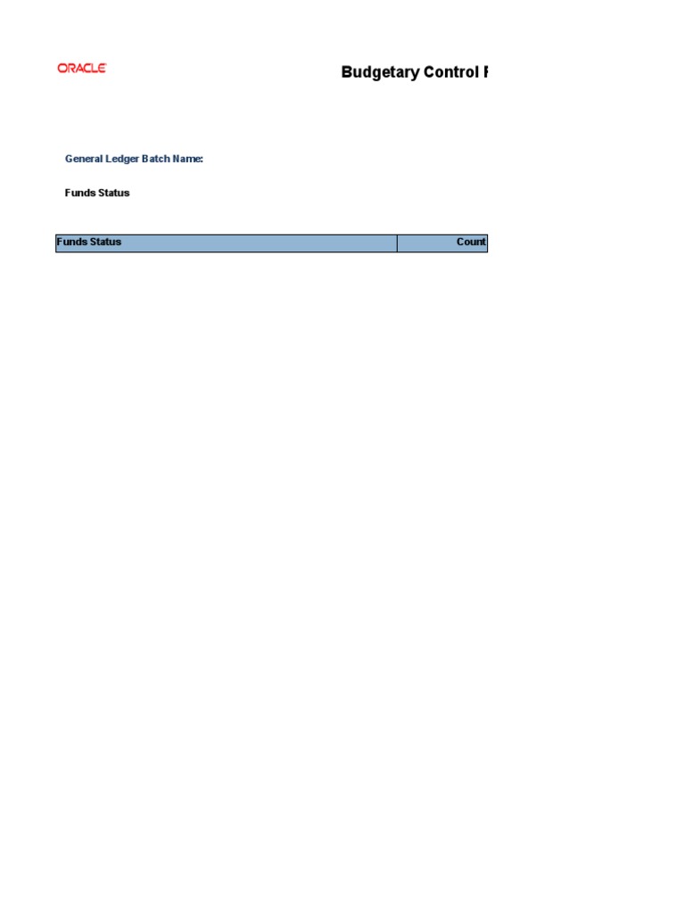 Budgetary Control Results Report: General Ledger Batch Name | PDF