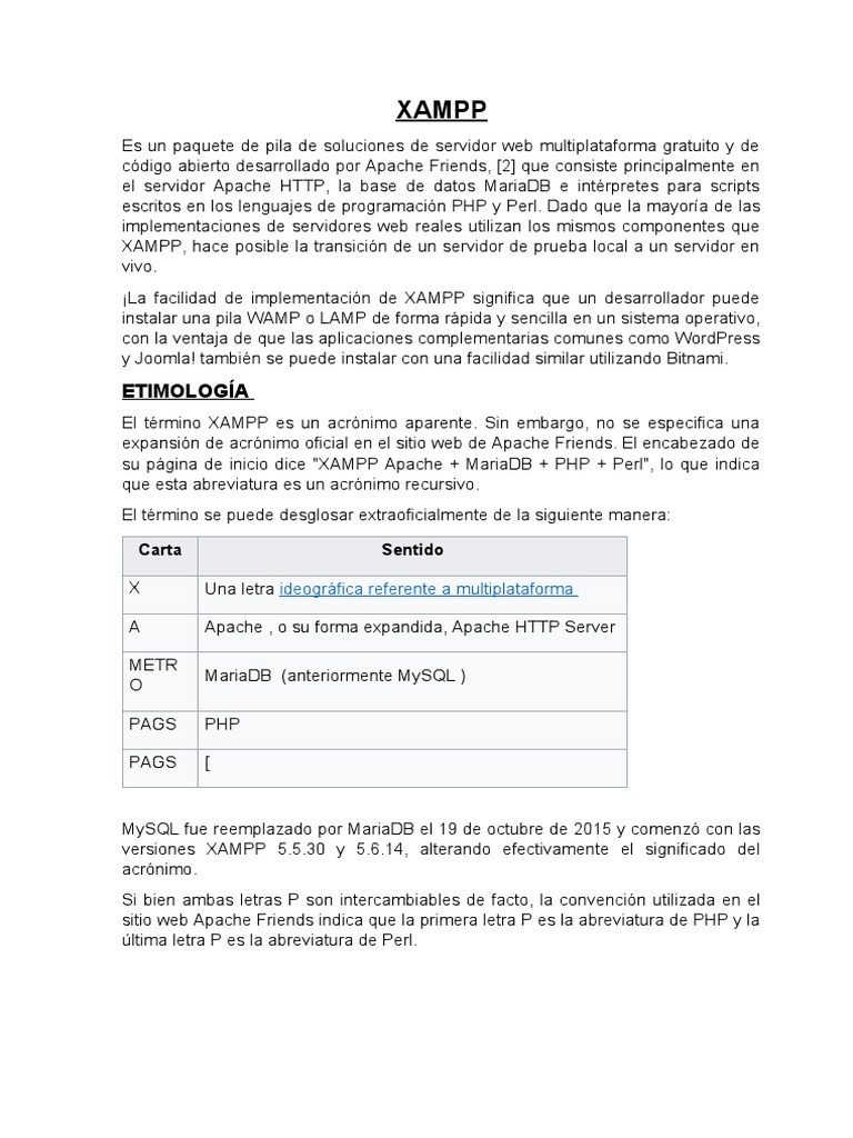 XAMPP | PDF | Php | Servidor web XAMPP | PDF | Php | Servidor web