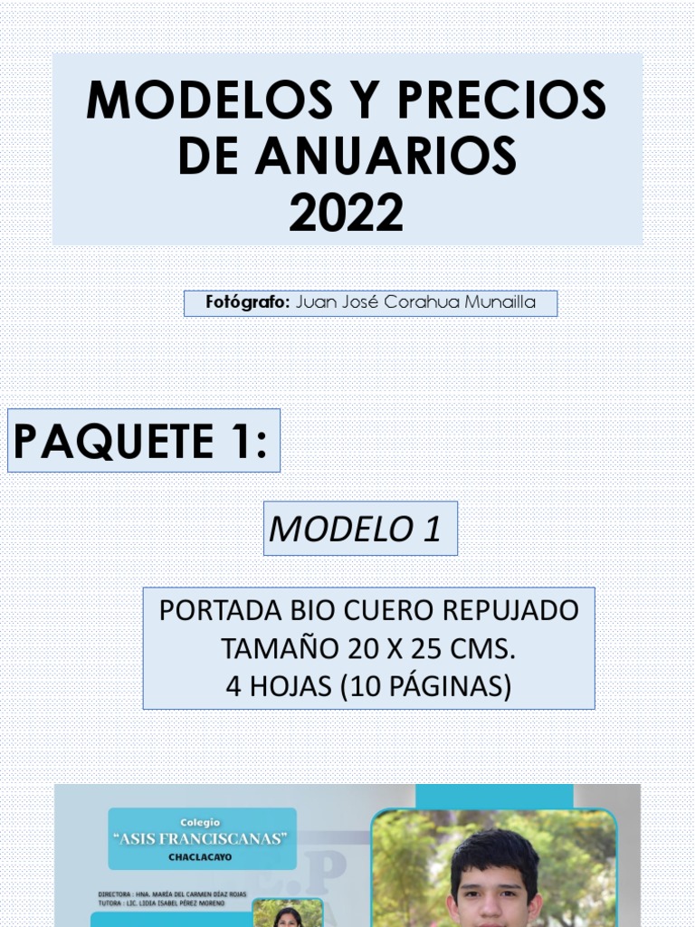 Modelos y Precios de Anuarios 2022 | PDF | Impresión