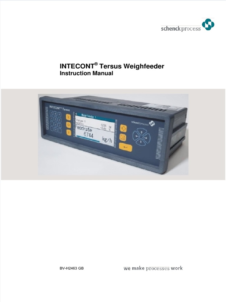 Intecont Tersus Weighfeeder: Instruction Manual | PDF | Parameter ...