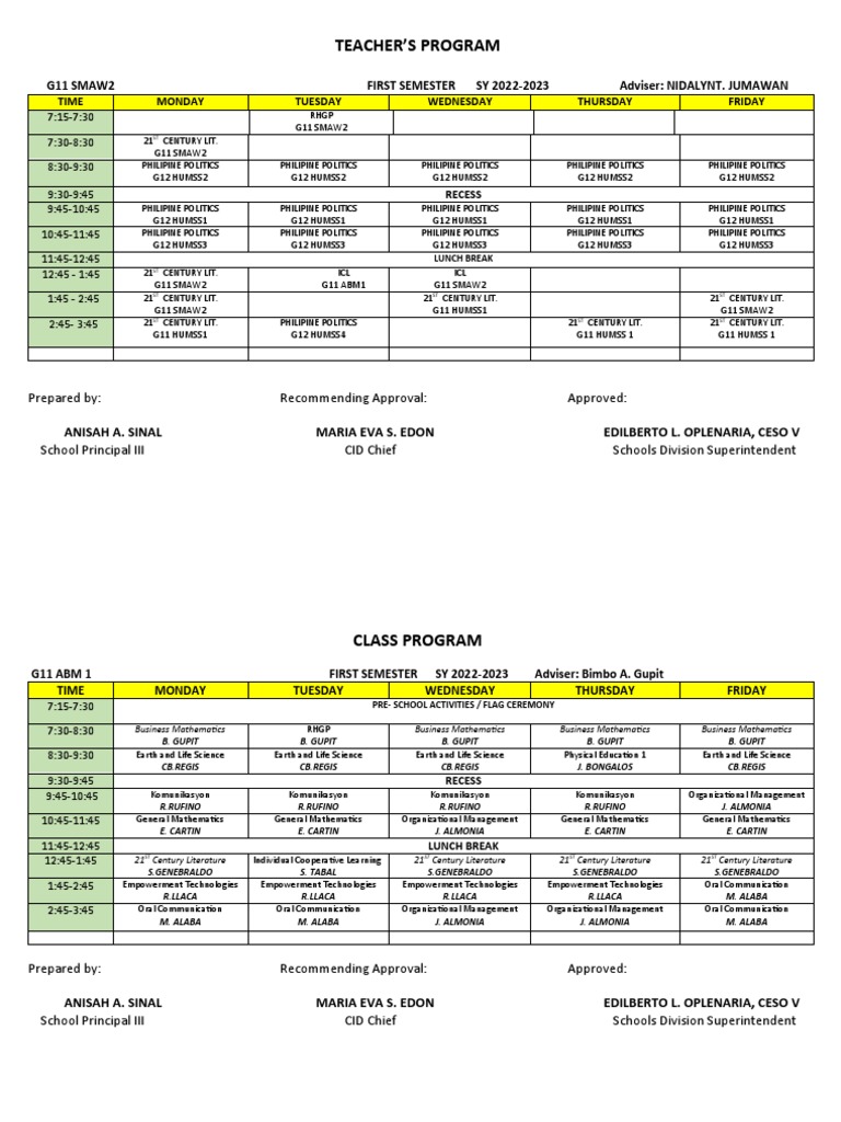 Teacher's Program | PDF | Academic Term | Cognition