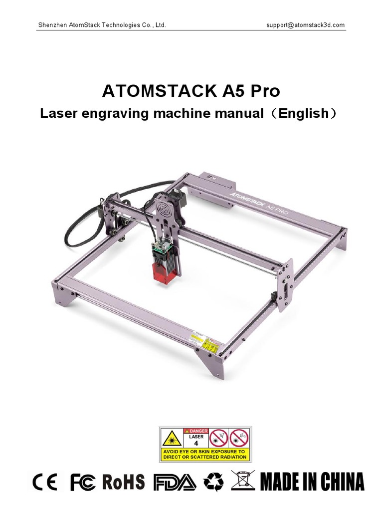 AtomStack A5 Pro Laser Engraver Manual | PDF | Fires | Engraving