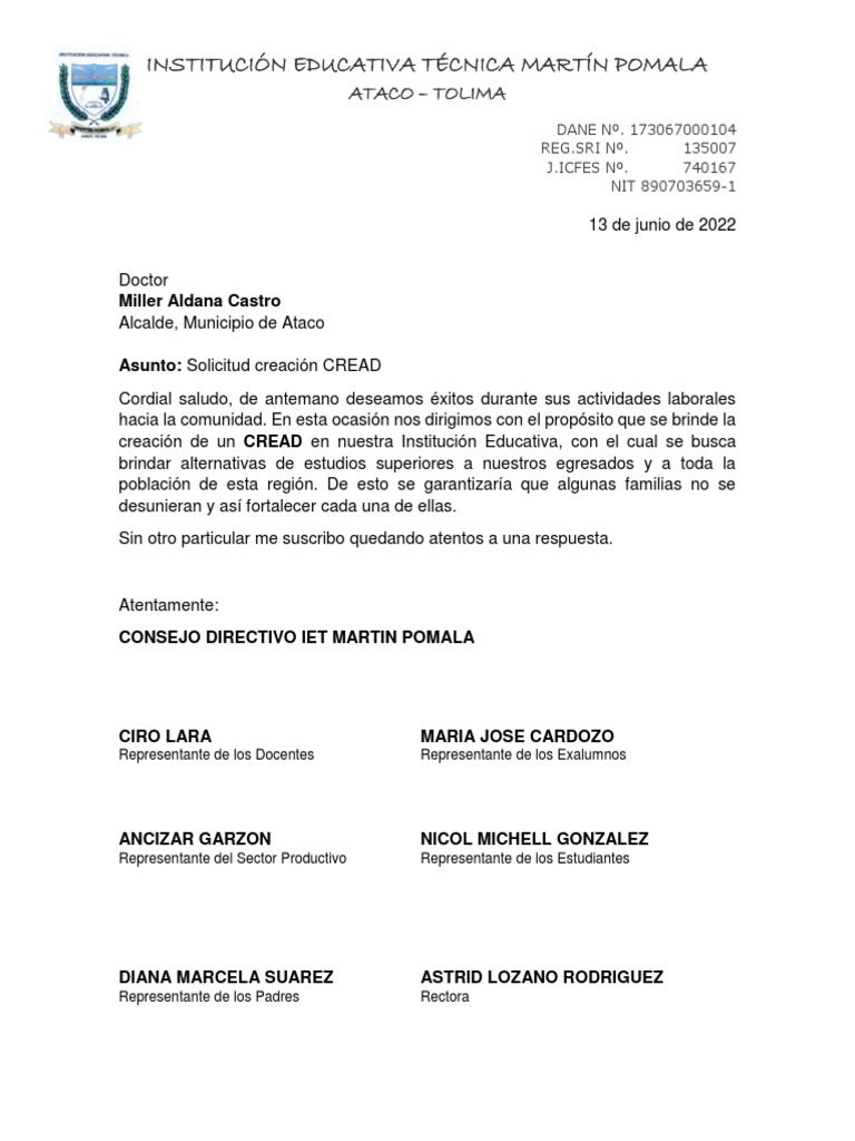 Creacion CREAD | PDF